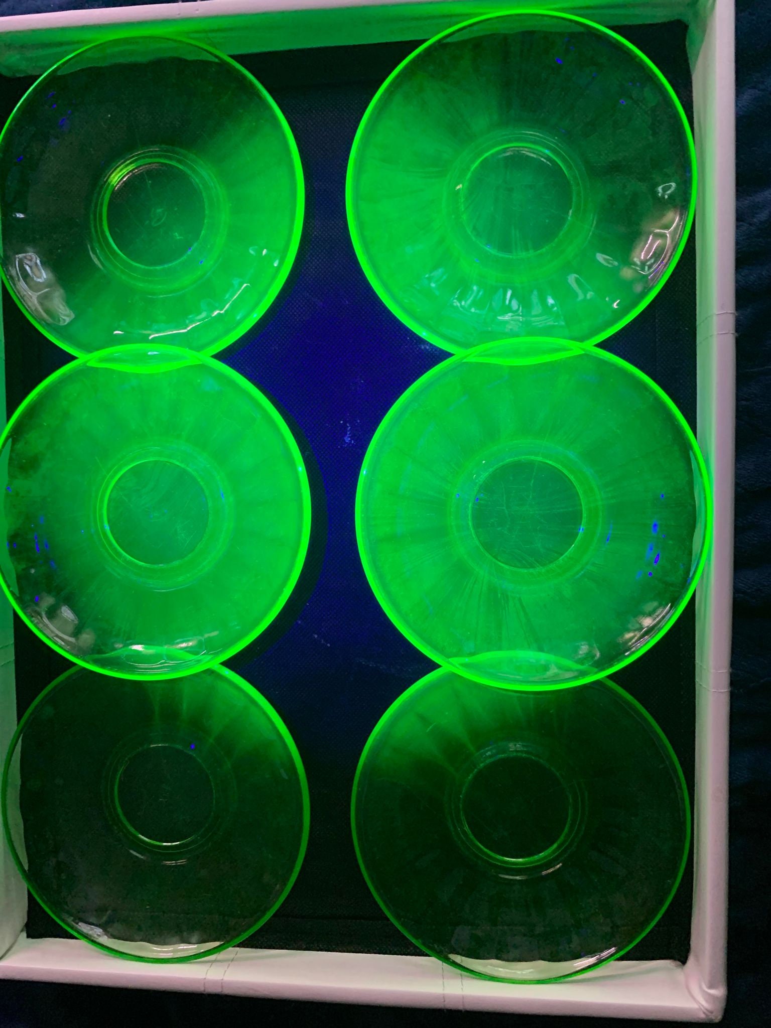 Uranium Federal Glass Saucers Set of 6 - Etsy