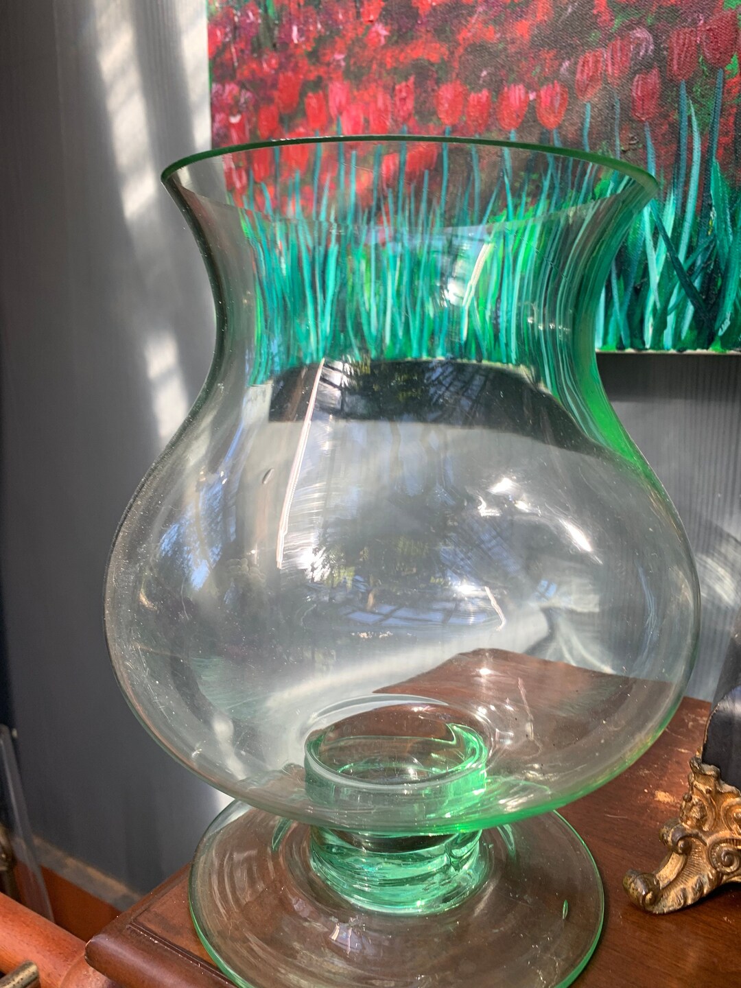 Giant Green Brandy Glass Fish Bowl or Vase - Etsy