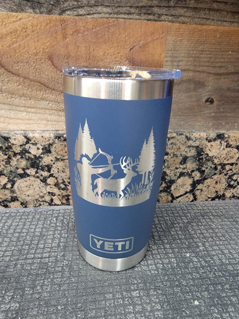 Custom Deer Bow Hunting Engraved Yeti 20/30 Oz Tumbler or Unbranded 20 ...