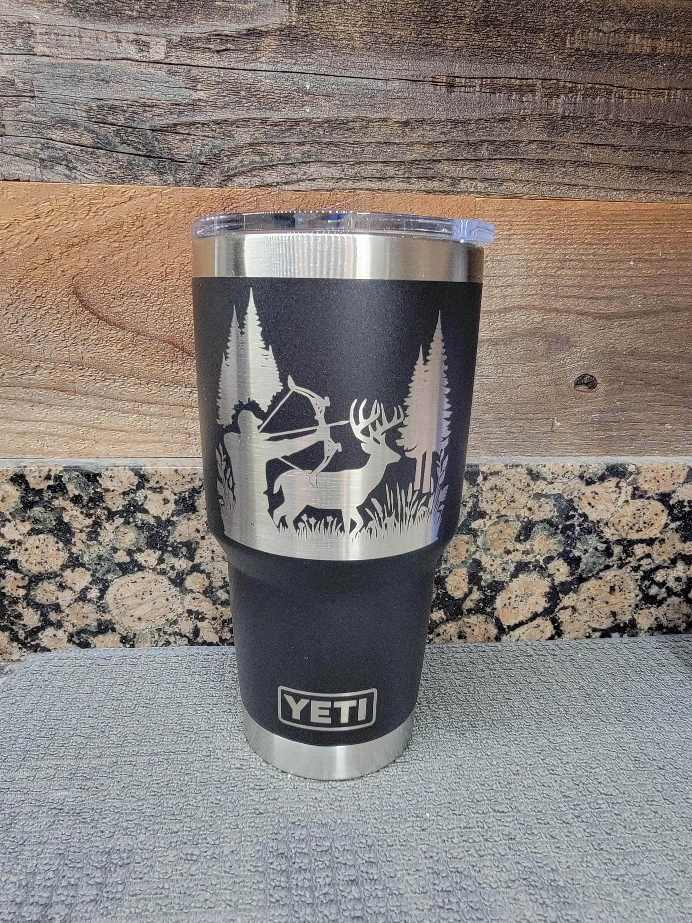 Custom Deer Bow Hunting Engraved Yeti 20/30 Oz Tumbler or Unbranded 20 ...