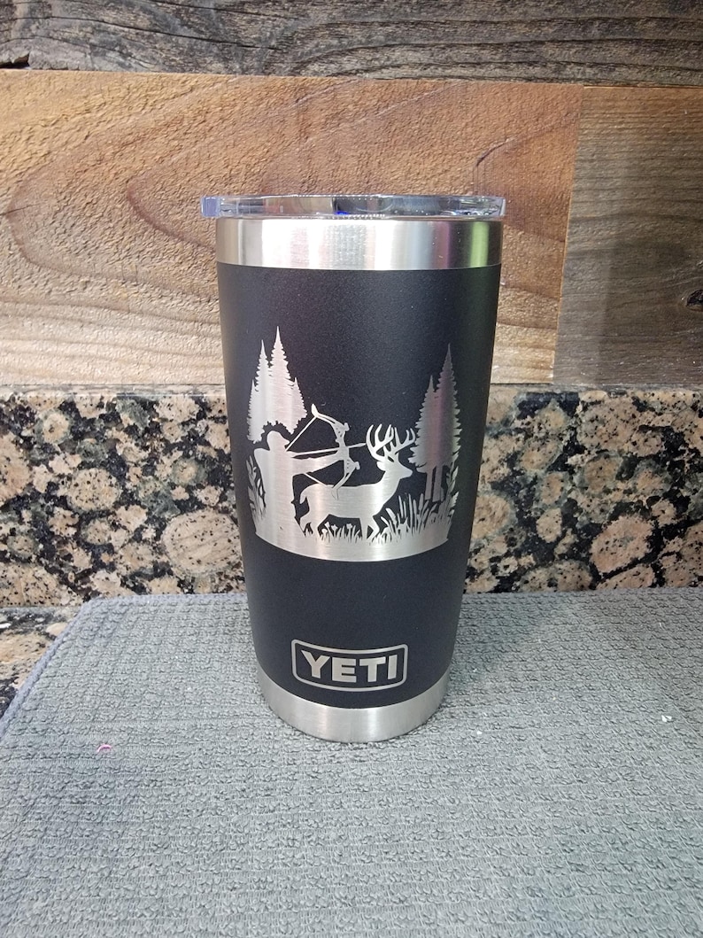 Custom Deer Bow Hunting Engraved Yeti 20/30 Oz Tumbler or Unbranded 20 ...