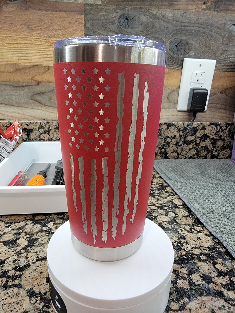 Custom American Flag Engraved Yeti 20/30 Oz Tumbler or Unbranded 20 Oz ...