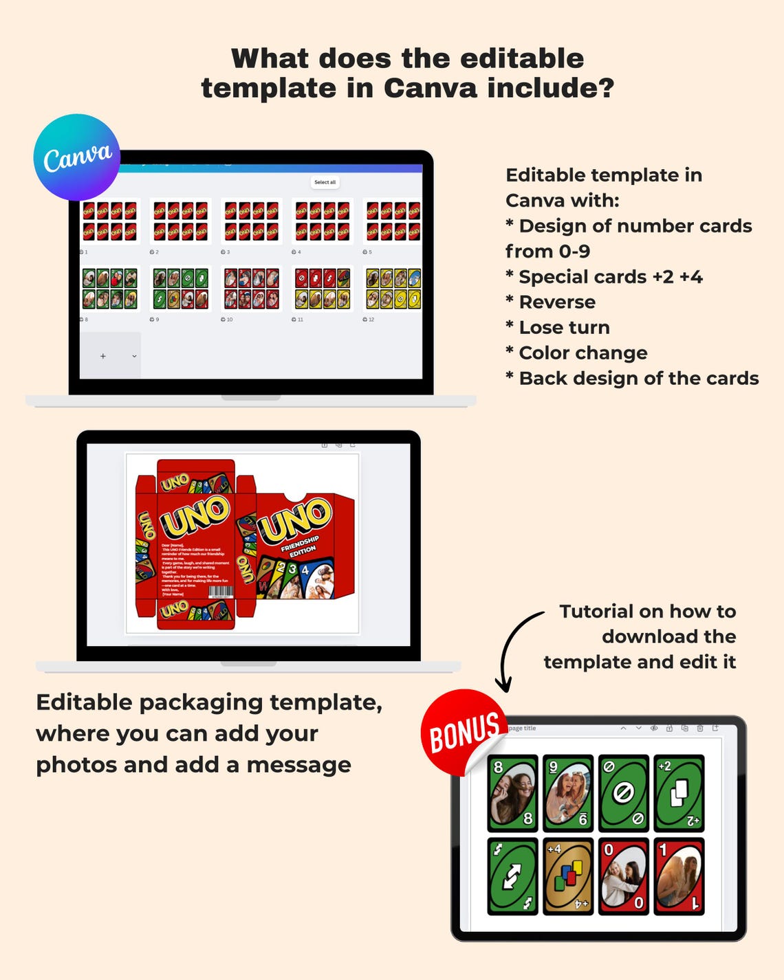Editable UNO Cards Template in Canva | Custom UNO Game Printable ...