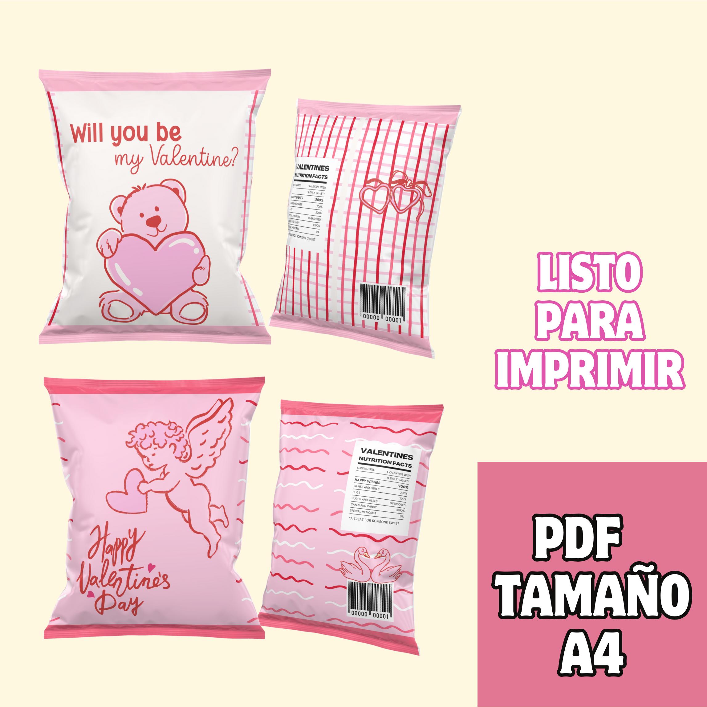 Valentine's Day Chip Bags Printable | 11 Love Snack Wrappers | A4 PDF ...
