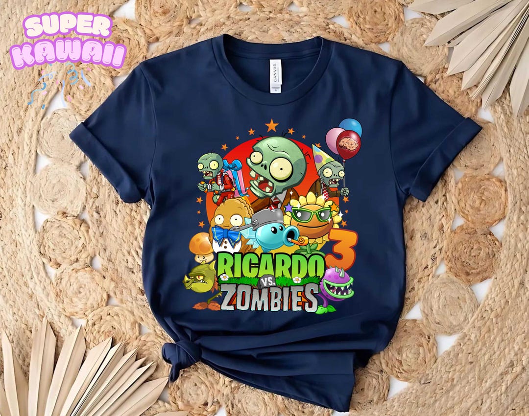 PVZ Birthday Shirt, Plants Vs Zombie Birthday Party Theme, Personalized ...