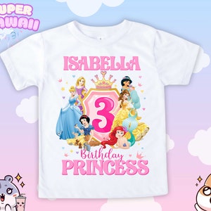 Princess Birthday Shirt, Princess Birthday Girl Theme Party, Cute Shirt, Personalized Family ...