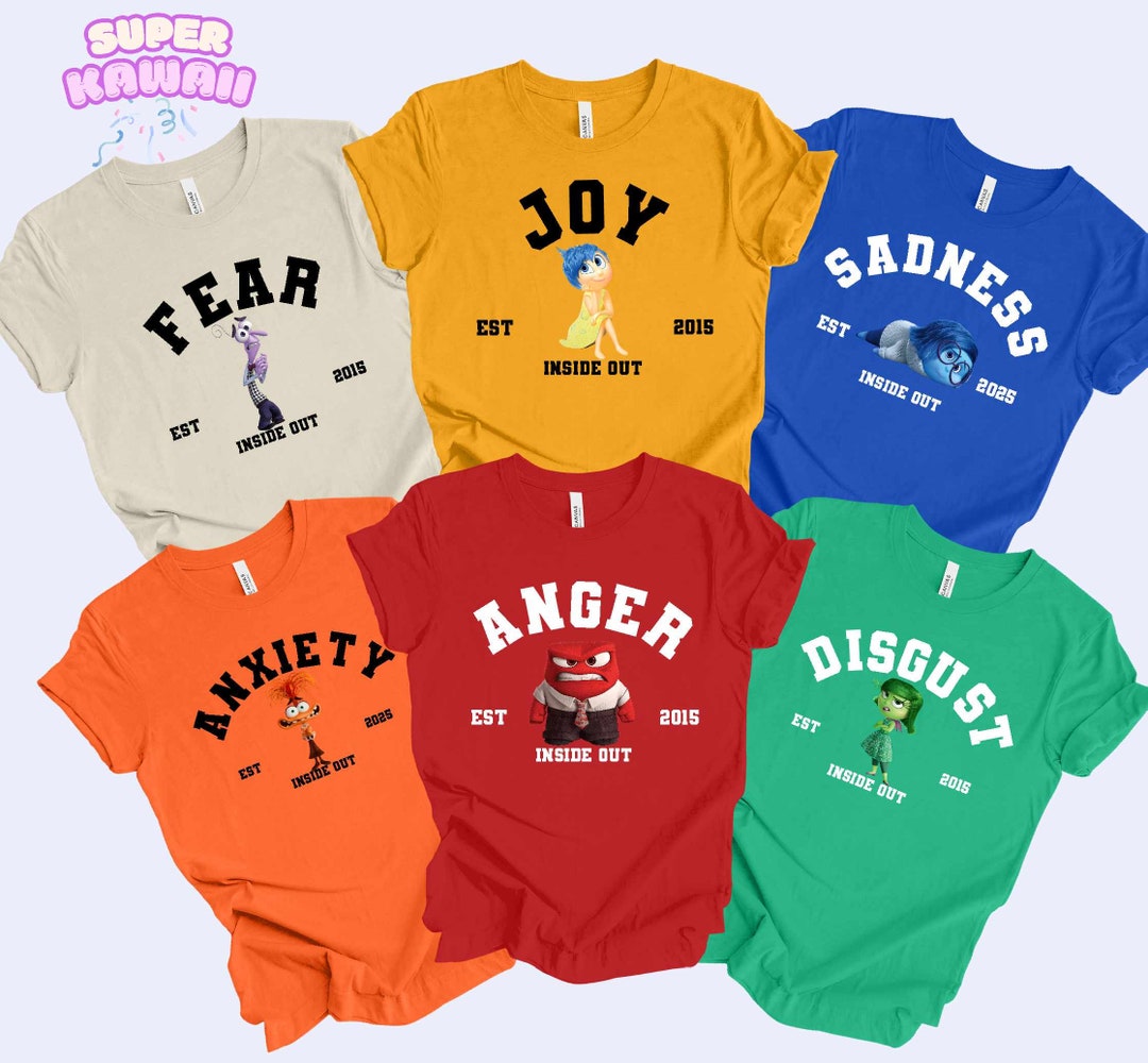 Inside Shirt Out, New Emotions Movie 2, Joy, Sadness, Anger, Fear ...