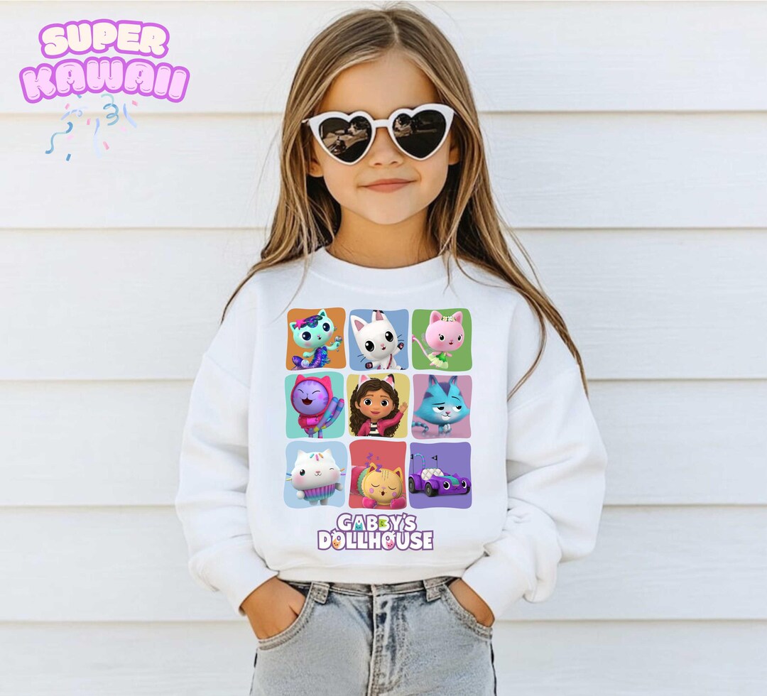 Personalized Dollhouse Birthday Sweatshirt, Gabby's Birthday Theme Party, Cute Sweatshirt ...