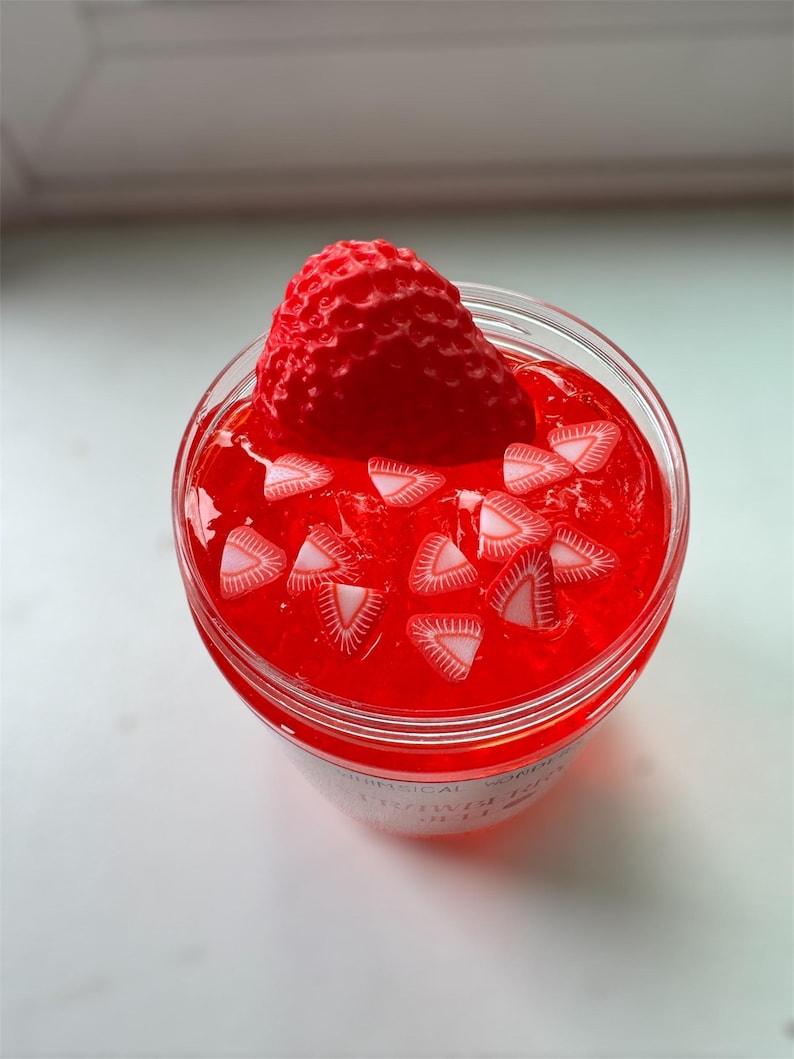 Strawberry Slime- Strawbery Jello Slime- Red Slime- Clear Slime- Gifts ...