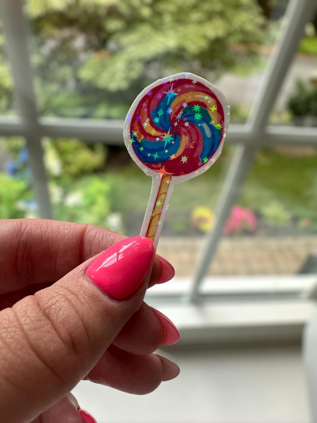 Rainbow Swirl Lollipop Sticker, Candy Sticker, Lollipop Sticker, Kid ...