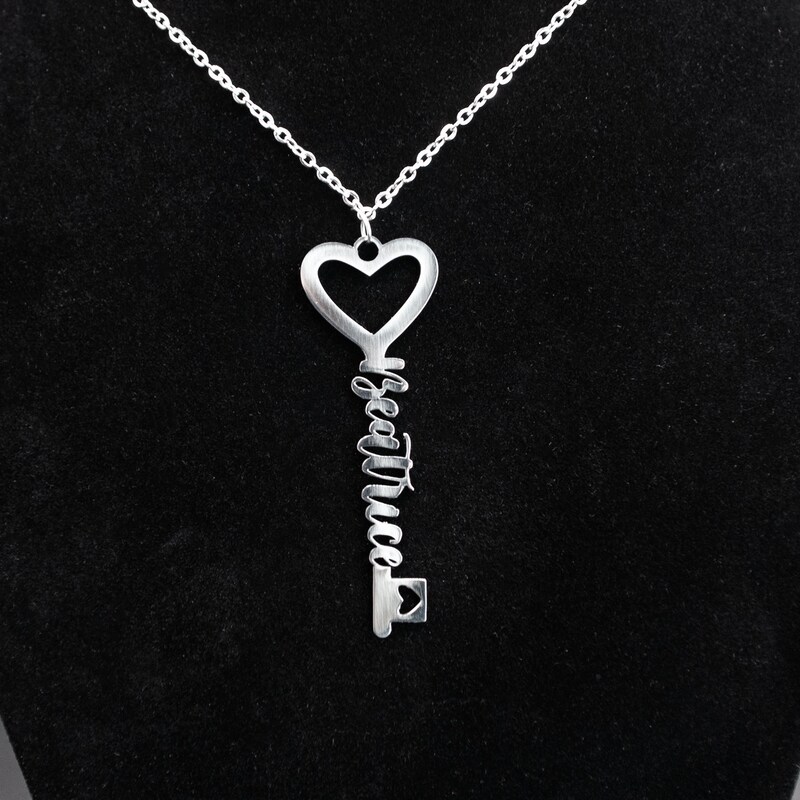 Heart Key Necklace - Etsy