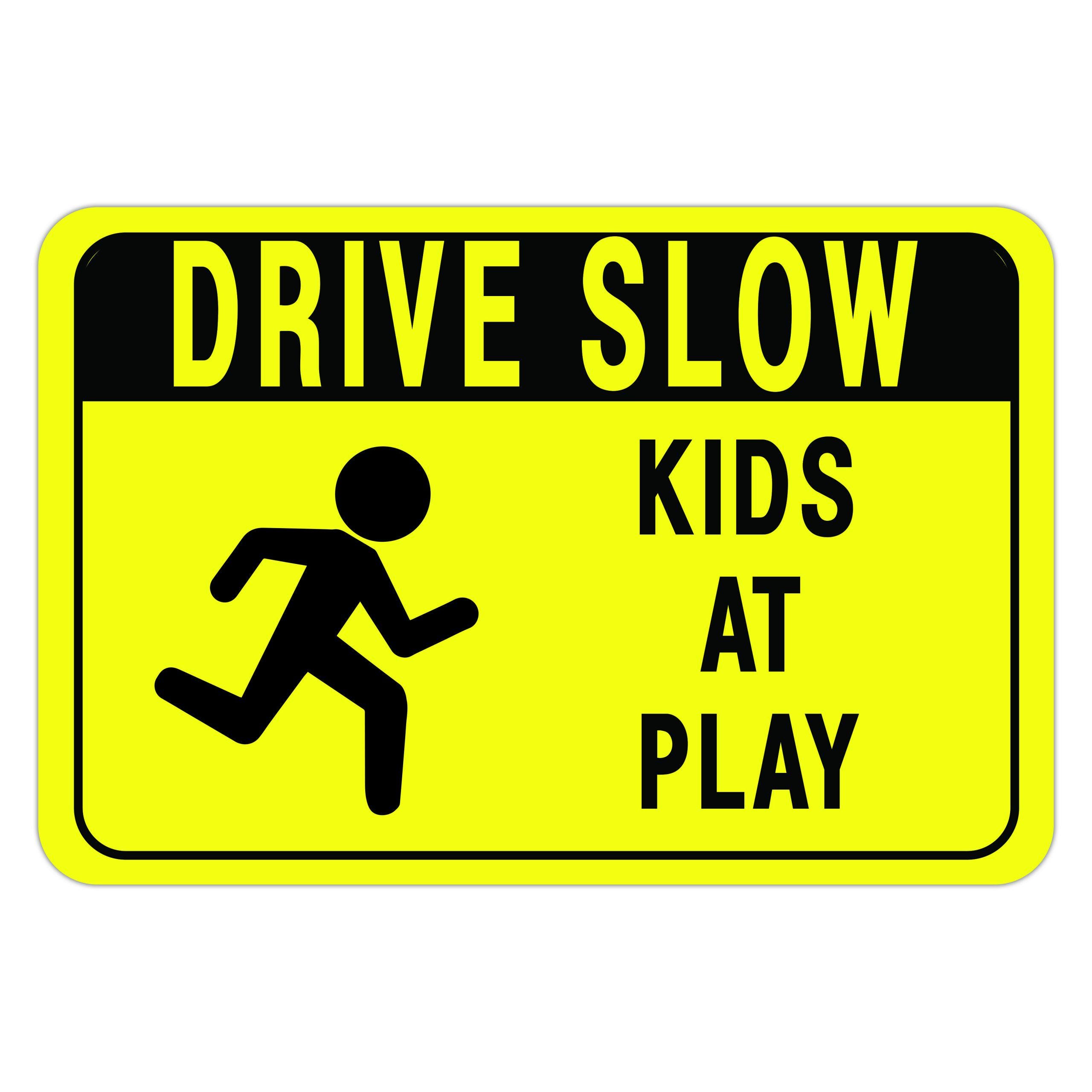 DRIVE SLOW KIDS at Play, Aluminum Sign, Metal Sign, Street Sign ...