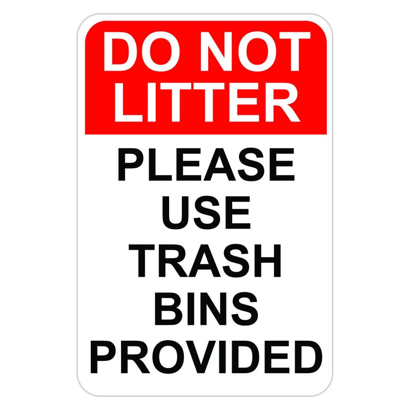 Please Trash Sign - Etsy