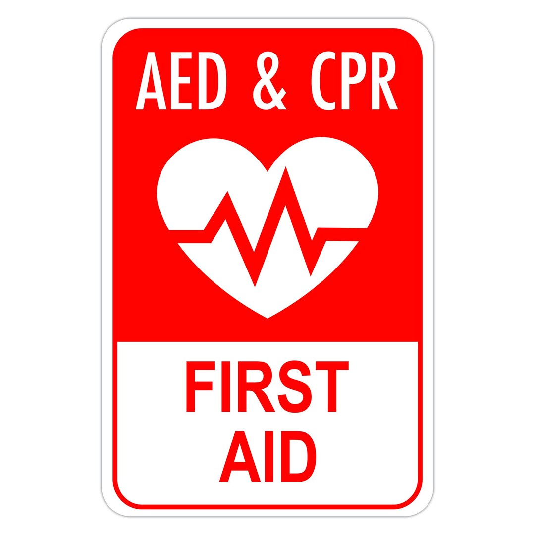 AES & CPR FIRST Aid, Aluminum Sign, Metal Sign, Street Sign, Outdoor ...