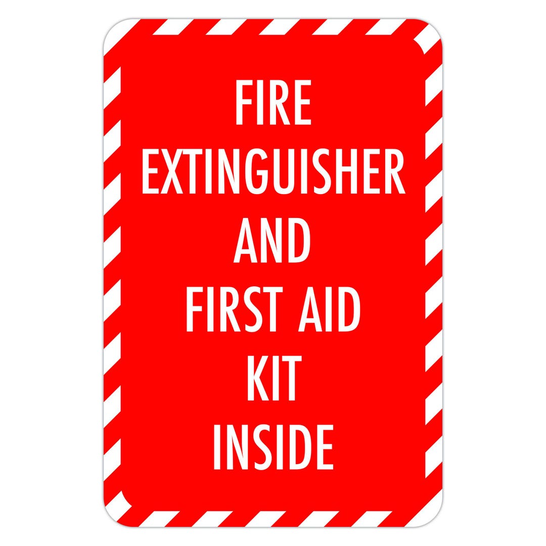 FIRE EXTINGUISHER AND First Aid Kit Inside, Aluminum Sign, Metal Sign ...