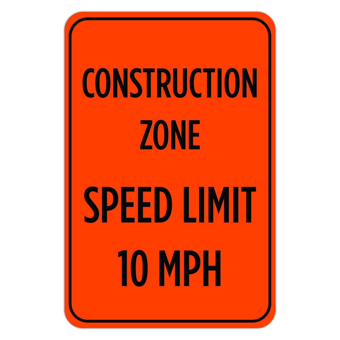 CONSTRUCTION ZONE SPEED Limit, Aluminum Sign, Metal Sign, Street Sign ...