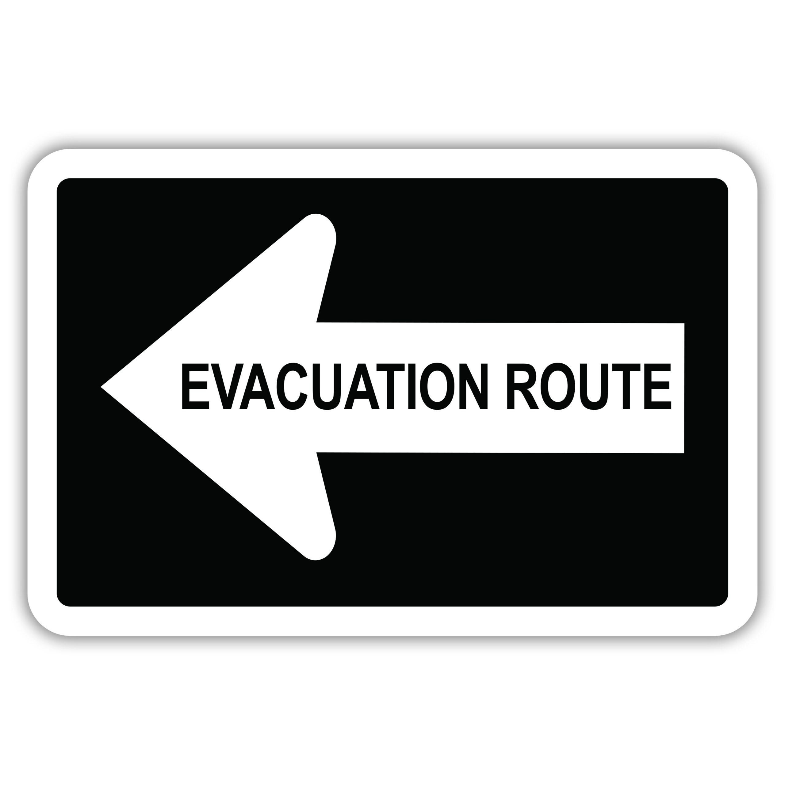 EMERGENCY EVACUATION ROUTE, Aluminum Sign, Metal Sign, Street Sign ...
