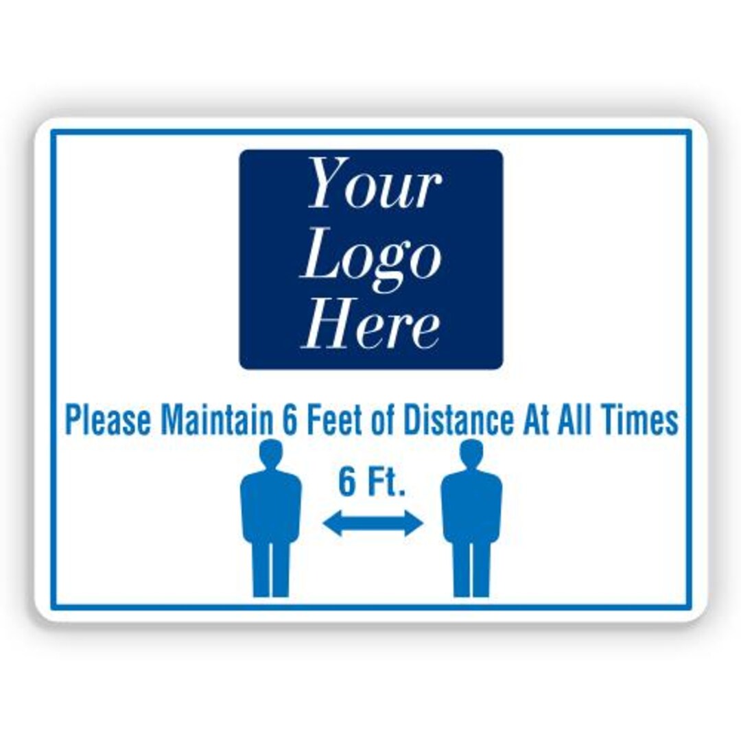 PLEASE MAINTAIN 6 FEET of Distance, Aluminum Sign, Metal Sign, Street ...