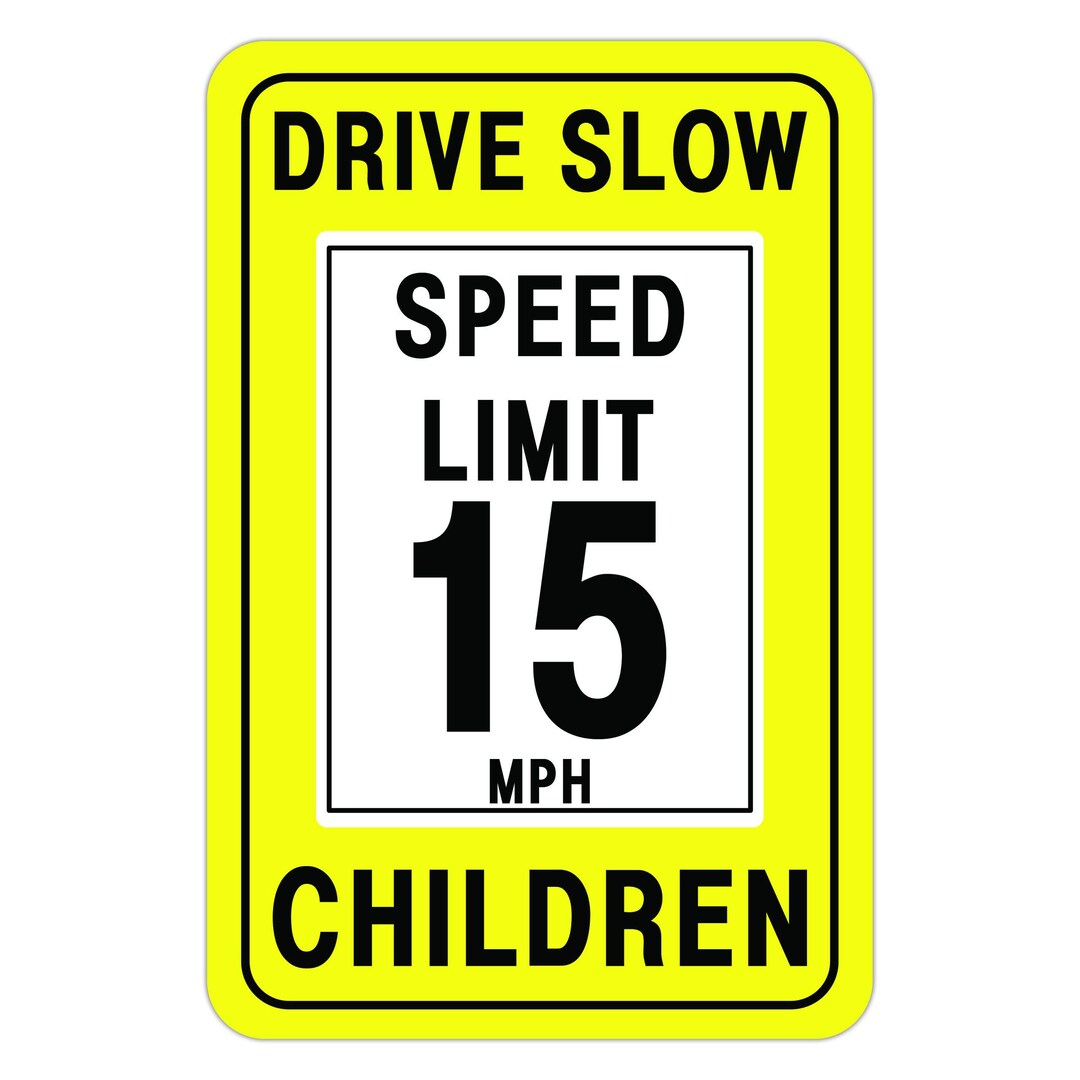 DRIVE SLOW CHILDREN, Aluminum Sign, Metal Sign, Street Sign, Outdoor ...