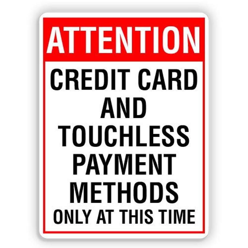 Credit Cards Only Sign - Etsy