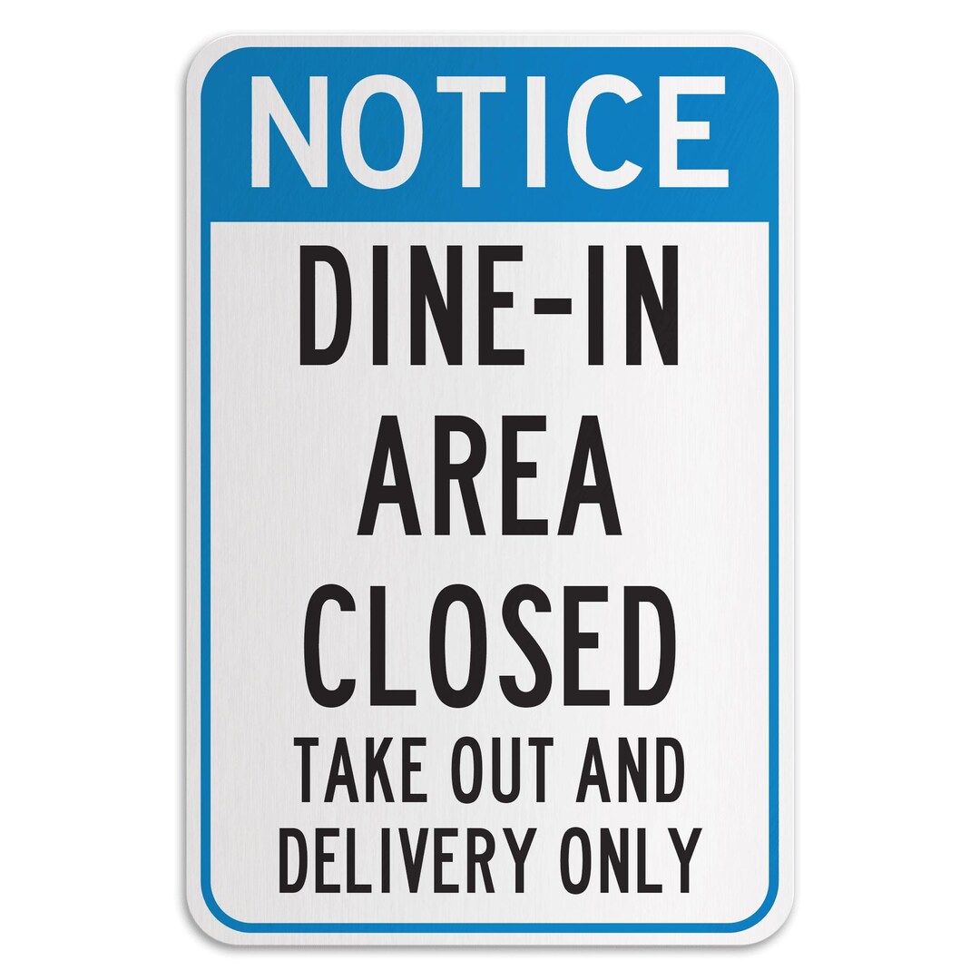 Notice Dine-in Area Closed - Etsy