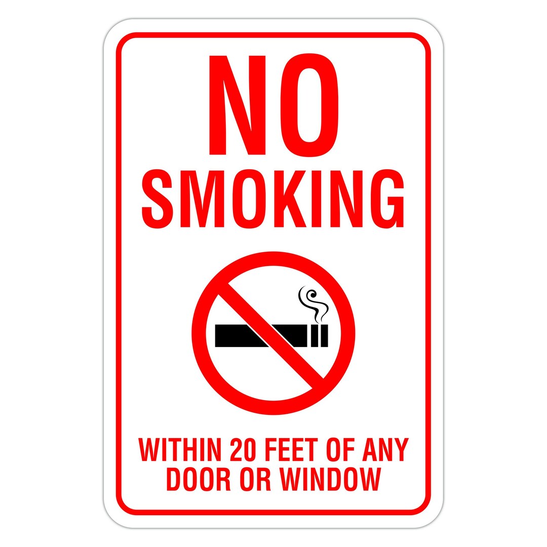 No Smoking Within 20 Feet, Aluminum Sign, Metal Sign, Street Sign ...