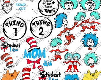 Layered Svg Files, Thing 1 Thing 2 Svg, Font Files, Svg for Cricut ...