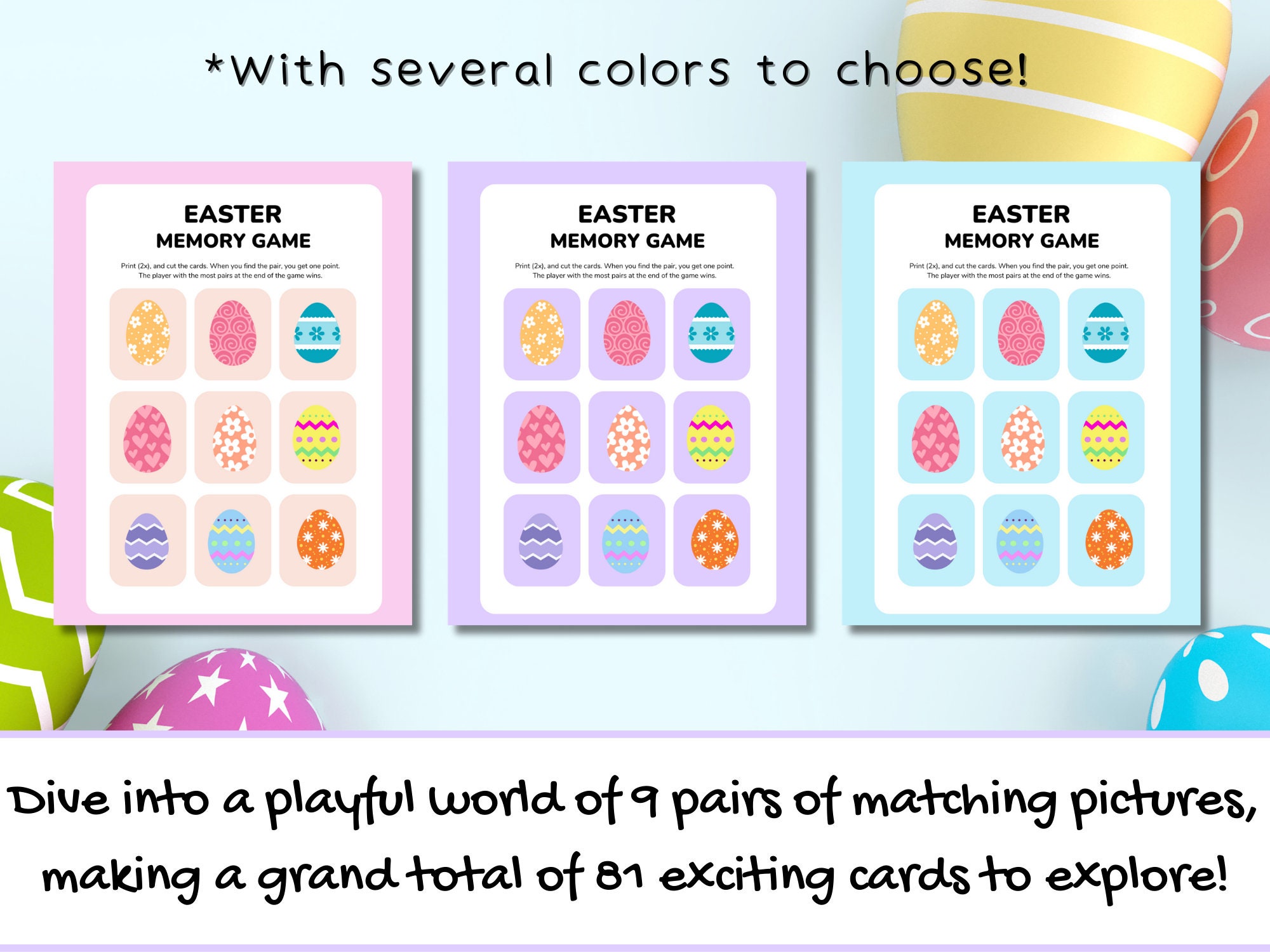 Easter Memory Game Printable for Kids, Pre-teens, and Toddlers - Etsy