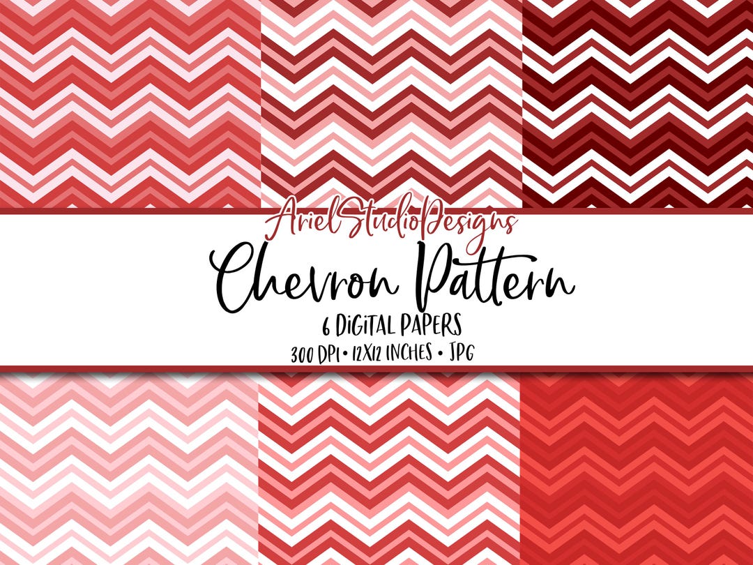6 Chevron Pattern Valentine's Day Digital Papers | Scrapbook Paper ...