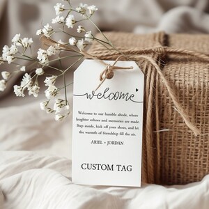 Welcome Favor Tag Custom Tag Wedding Bridal Shower Event Editable ...