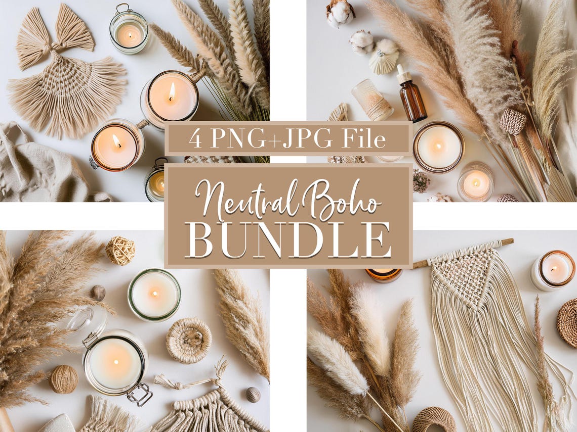 Minimalistic Natural Boho Bundle Background Mockups Printable ...
