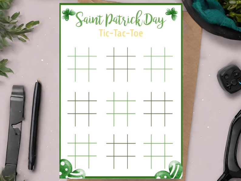 Printable Instant Download Saint Patrick's Day Tic-tac-toe Game - Etsy