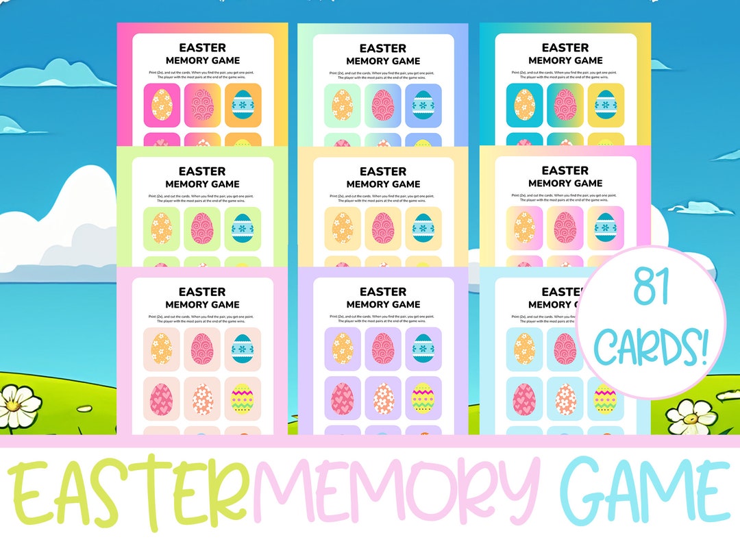 Easter Memory Game Printable for Kids, Pre-teens, and Toddlers - Etsy