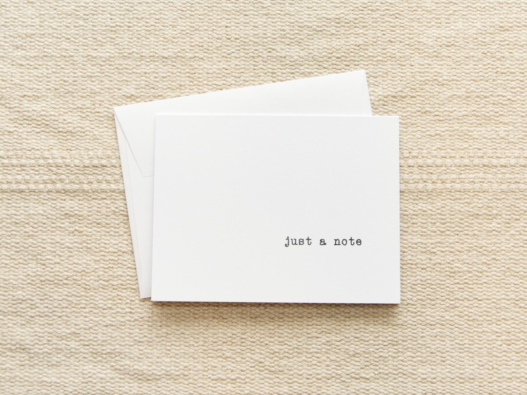 Minimalist Typewriter Note Card | Just a Note, Simple Greeting Card ...