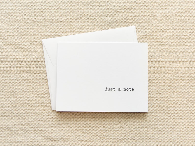 Minimalist Typewriter Note Card | Just a Note, Simple Greeting Card ...
