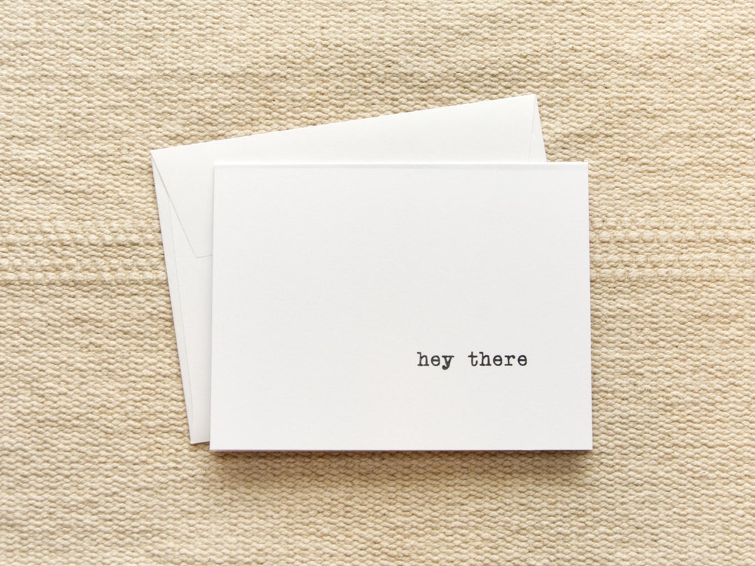 Hey There Card | Simple Minimalist Typewriter, Old-fashioned Style ...