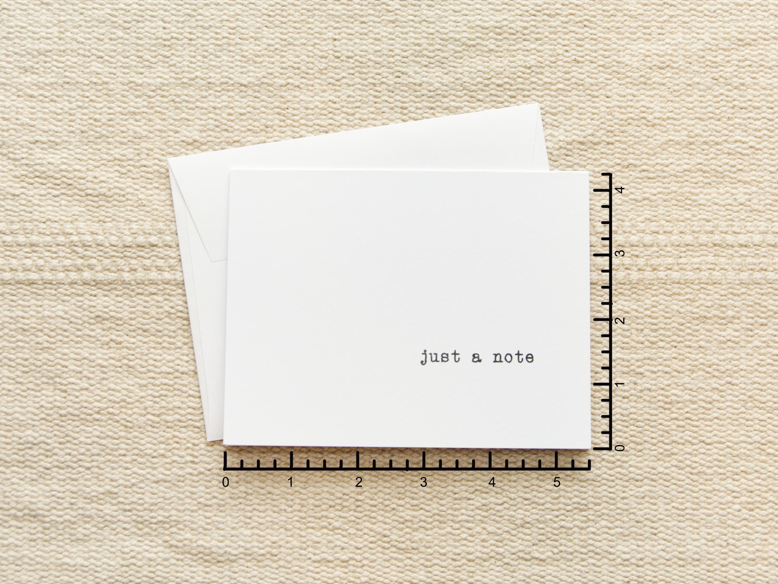 Minimalist Typewriter Note Card Just a Note, Simple Greeting Card ...