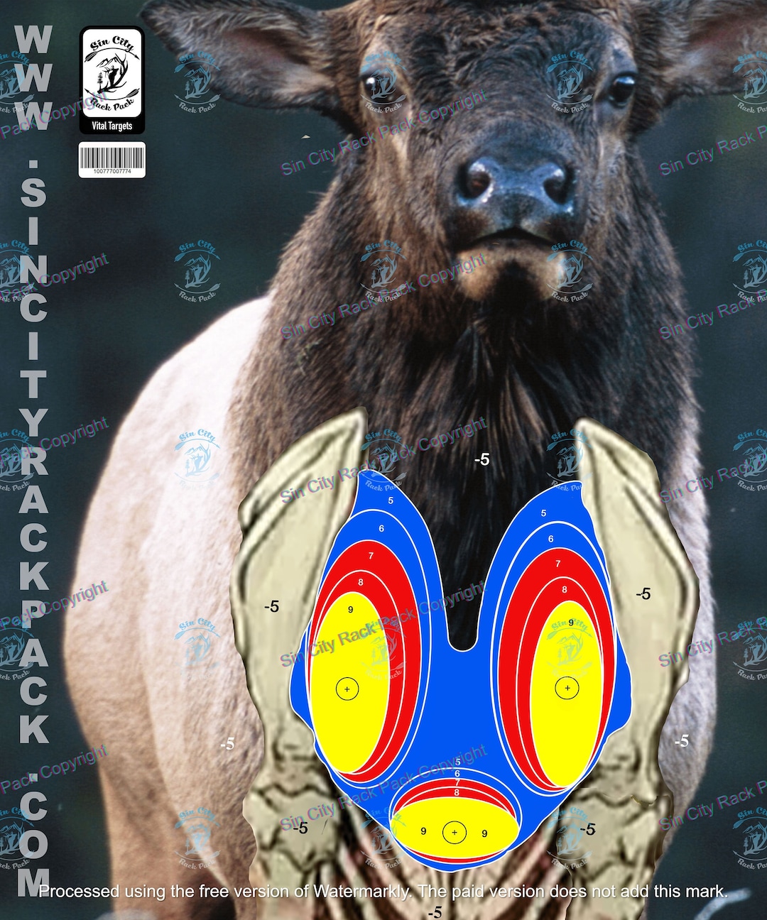 Big Game Elk Paper Targets With Multi Ring Point Scoring, Vital ...