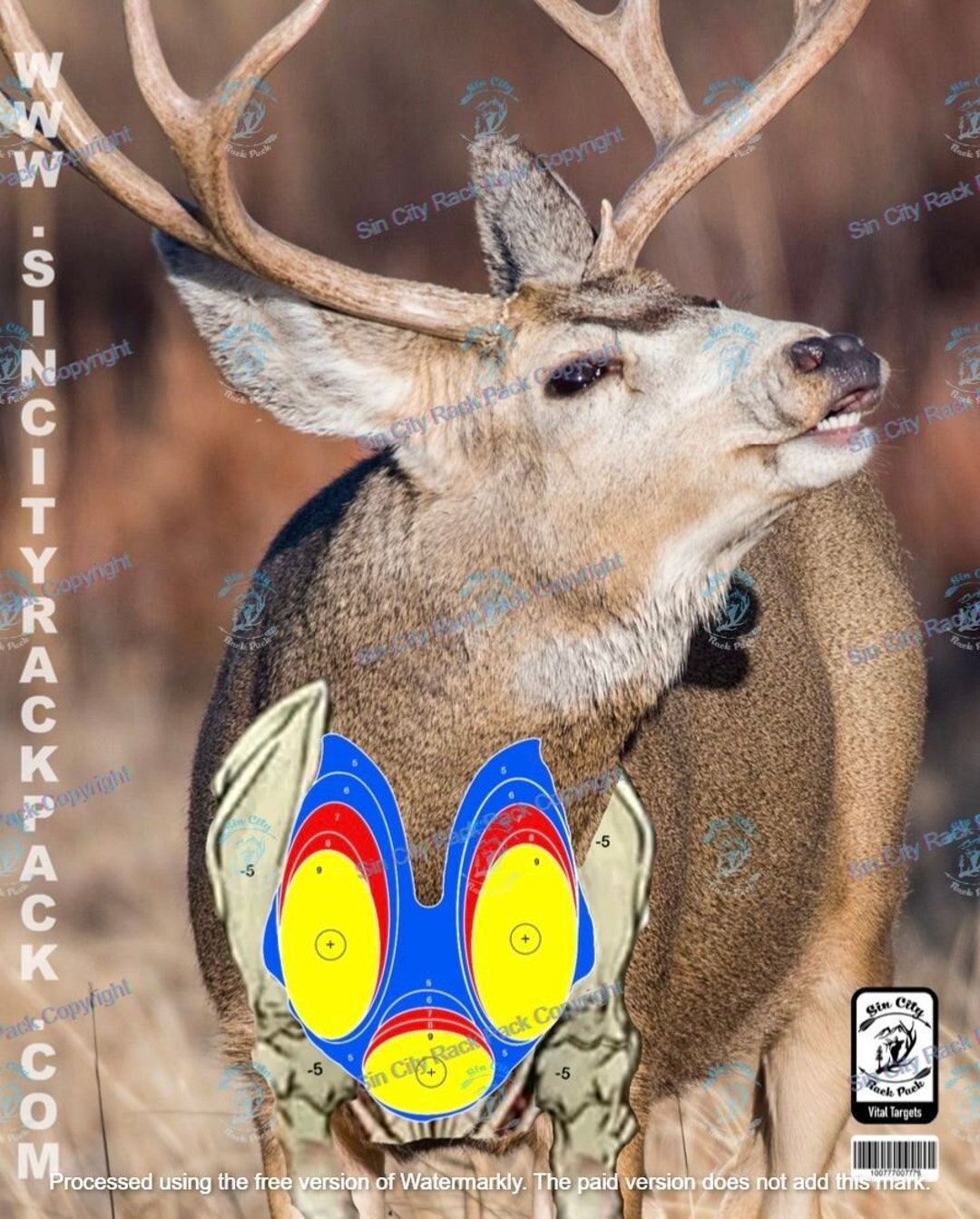 Big Game Mule Deer Paper Targets With Multi Ring Scoring, Vital ...