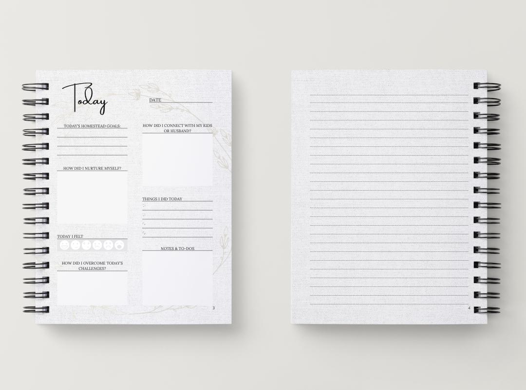 Printable Daily Homestead Journal; Modern Mom Planner Printable; Daily ...
