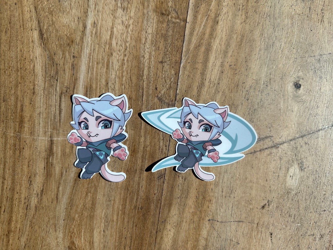 VALORANT Jett Cat Spray Waterproof Holographic Vinyl Sticker - Etsy