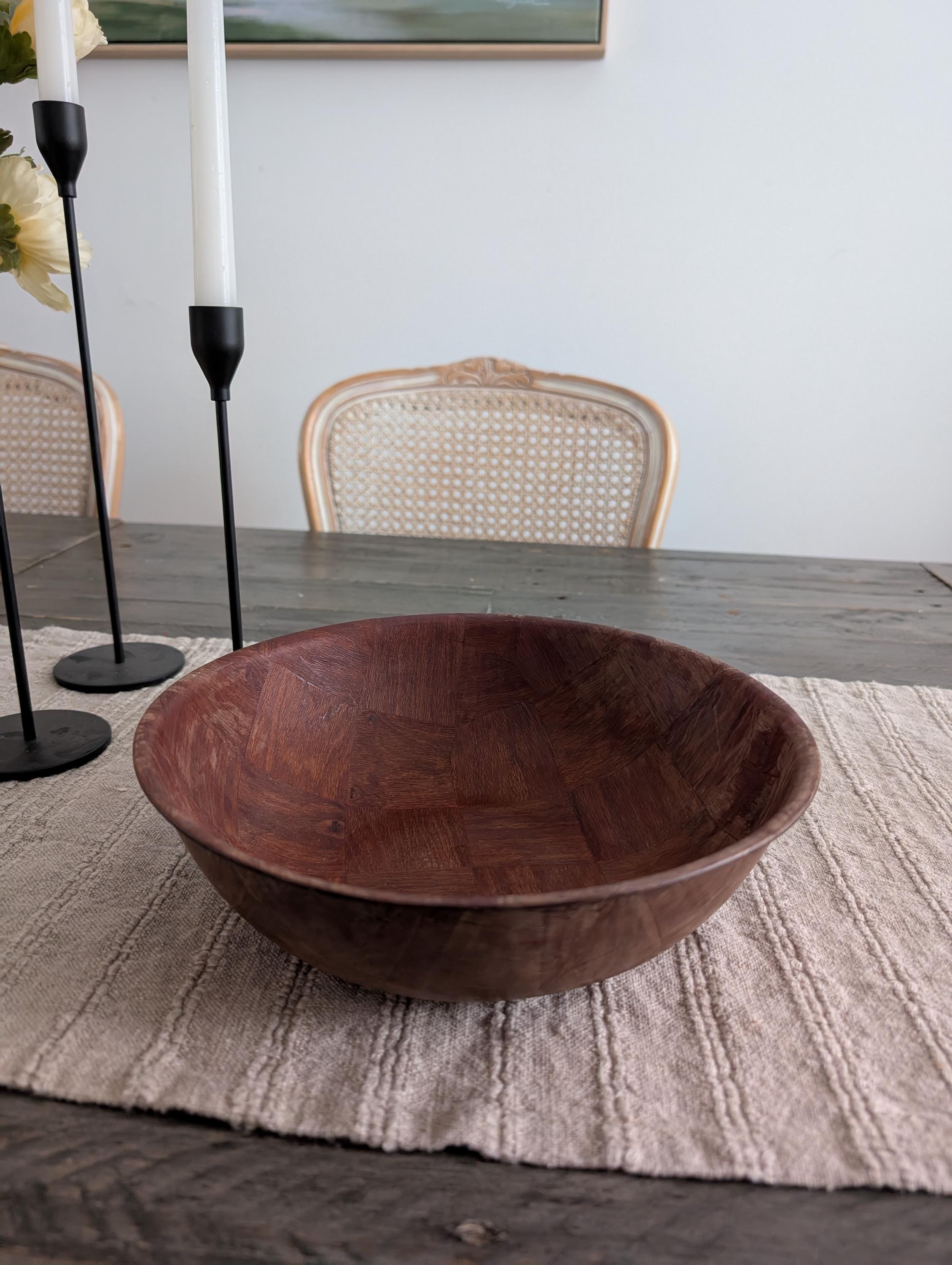 Vintage Wooden Bowl | Mid-century Kitchen Bowl | Wood Kitchen Bowl ...
