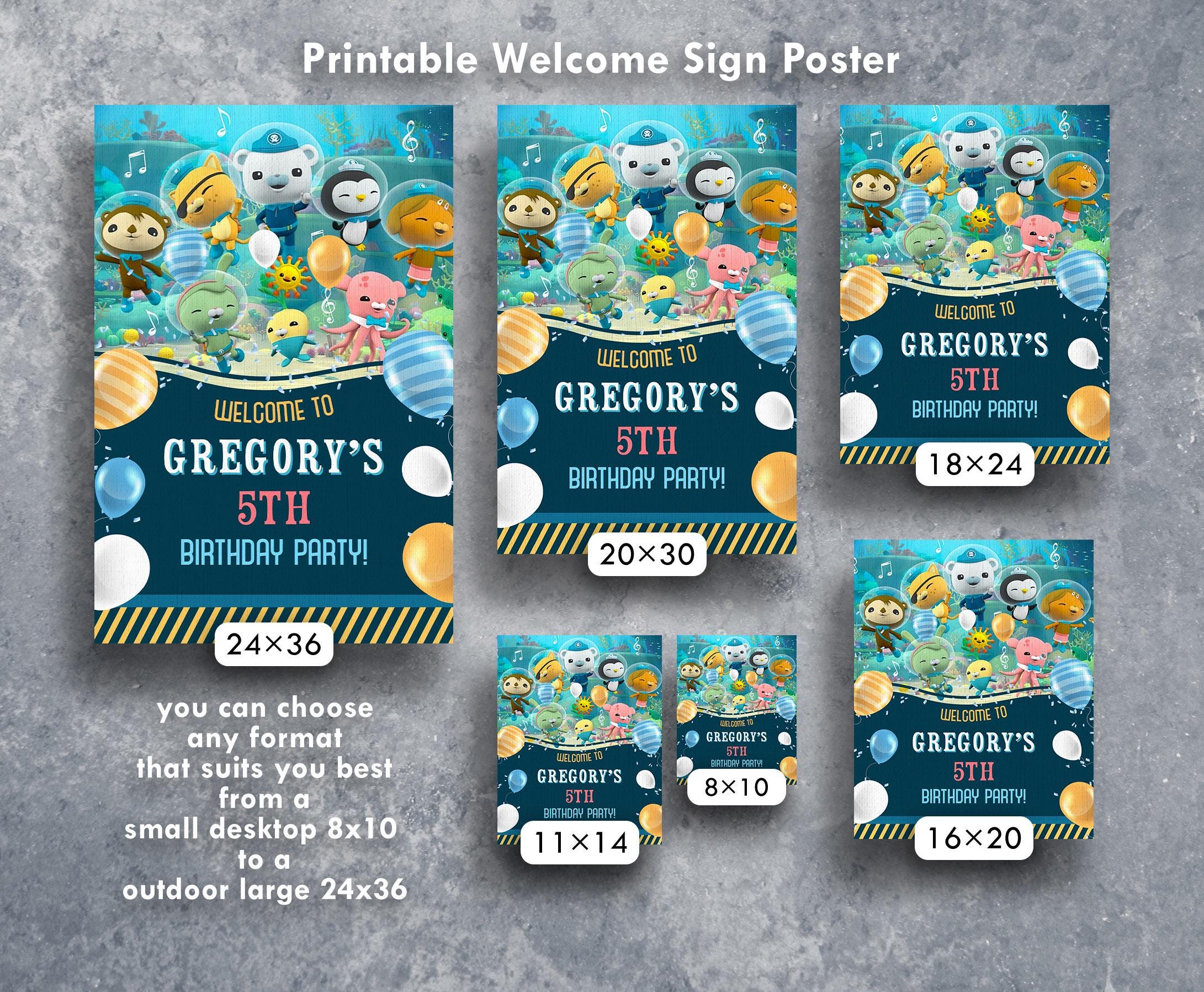 Octonauts Welcome Sign Template, Printable Birthday Party Octanauts ...