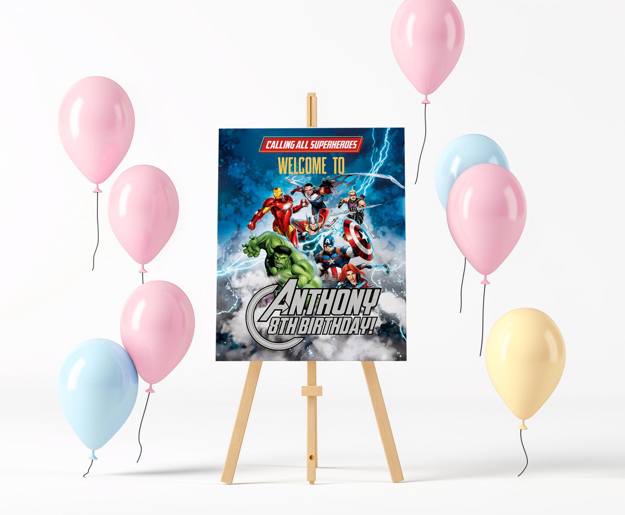 Avengers Printable Welcome Sign Template, Superhero Birthday Party ...