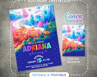 DIGITAL FILE, Elemental Party Invitation, Elemental Birthday Invite - Etsy
