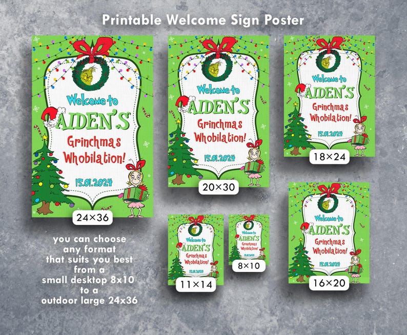 Dr Seuss Printable Welcome Sign Template, Grinch Birthday Party Welcome ...