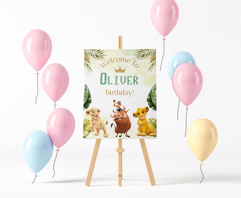 Simba Printable Welcome Sign Template, Lion King Birthday Party Welcome ...