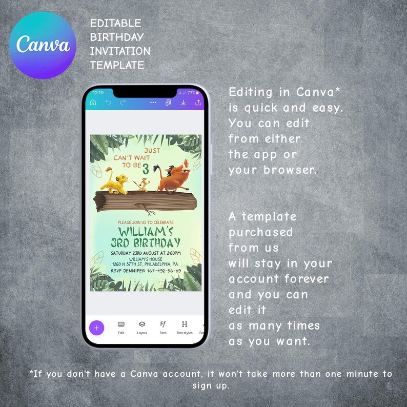 Simba Printable Welcome Sign Template, Lion King Birthday Party Welcome ...