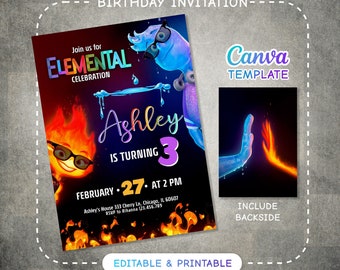 DIGITAL FILE, Elemental Party Invitation, Elemental Birthday Invite - Etsy