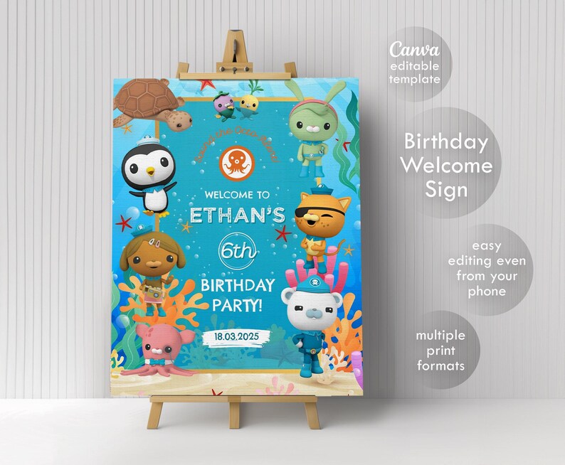 Octonauts Welcome Sign Template, Printable Birthday Party Octanauts ...
